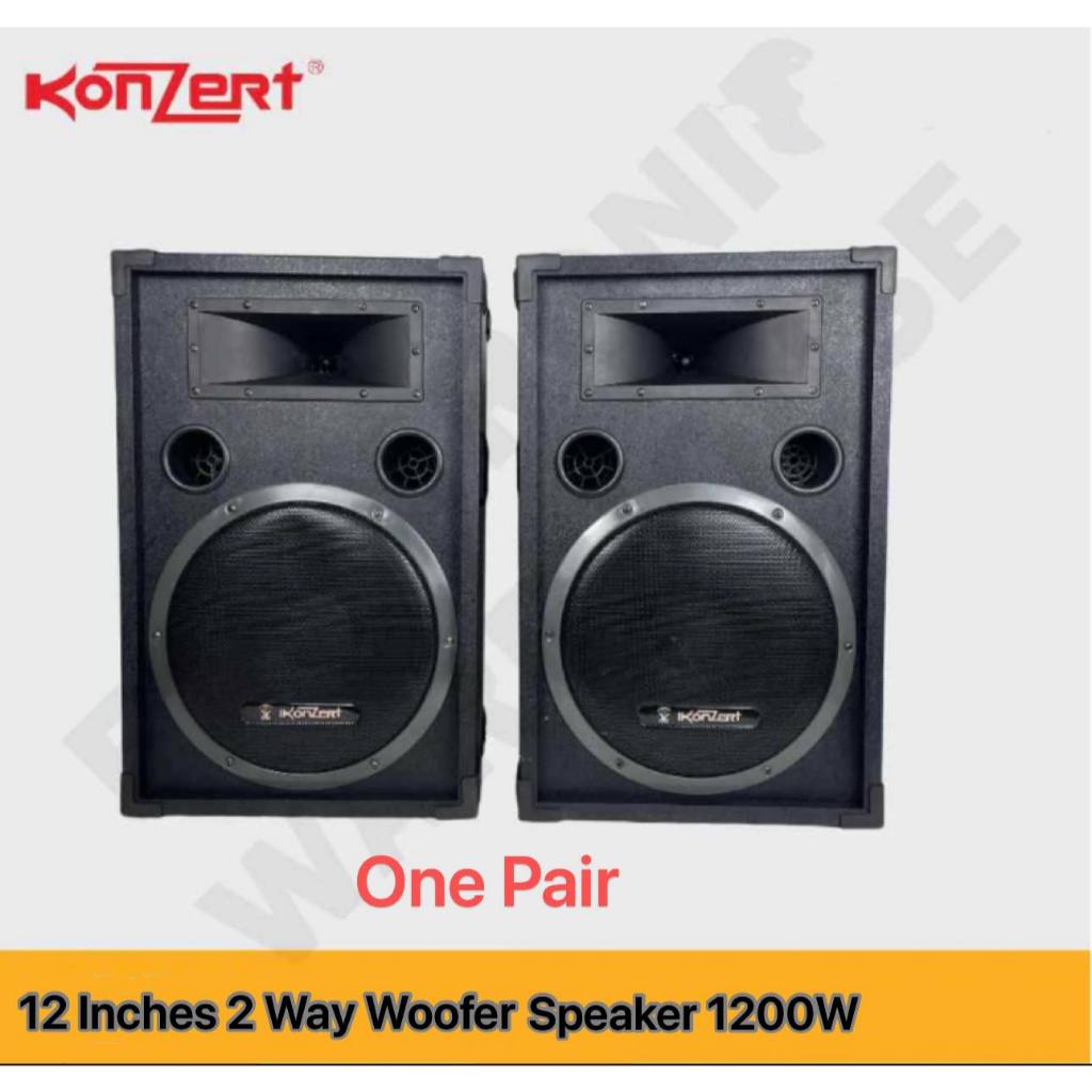 KONZER D-12 2-Way Speaker 12-Inch 2 Way Woofer Dual Speaker 1200W With ...