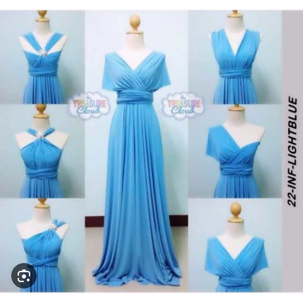 LIGHT BLUE Infinity Dress Premium Quality Floorlength with Attached ...