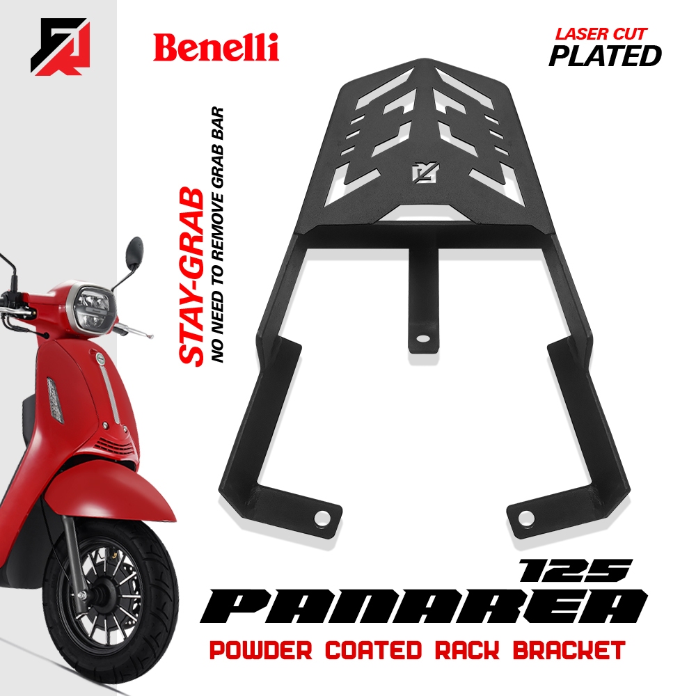 BENELLI PANAREA 125 STAY GRAB / TOPBOX BRACKET / BLACK POWDER COATED ...