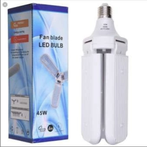 45W 6500K AC170-265V Foldable Fan Blade LED Light Bulb | Shopee Philippines