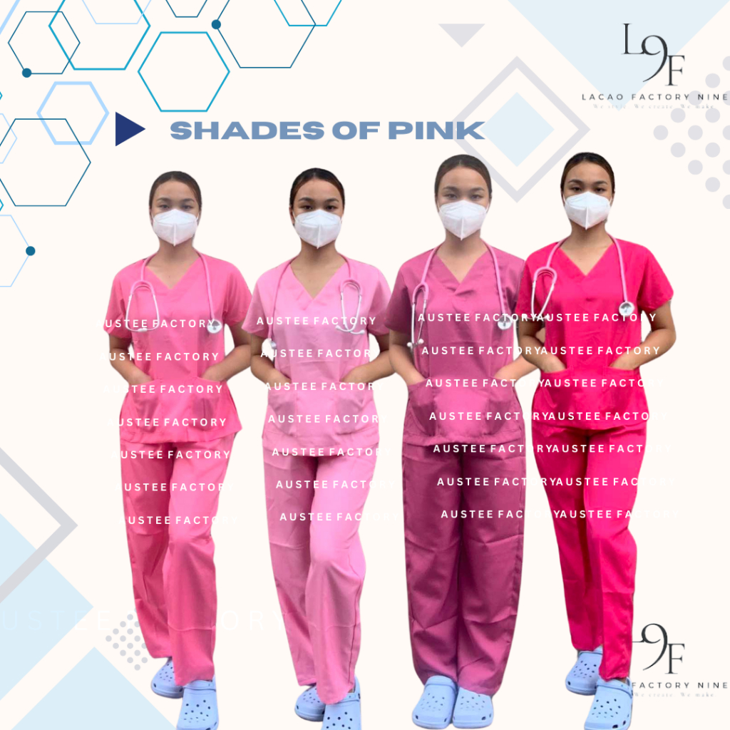 Lfnine Shades of Pink Color Scrub Suit for Medical Uniform Nurses ...