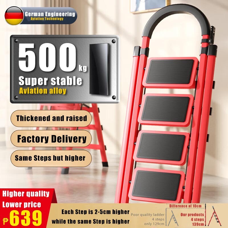 Ladder | 3/4/5/6 Steps Metal Folding Ladder Household Steel Ladder ...