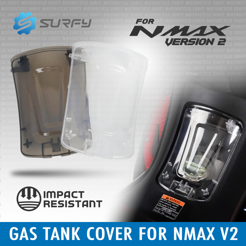 KNO Nmax V2 Gas Tank Cover Trasparent Carbon ABS Plastic Easy Install ...
