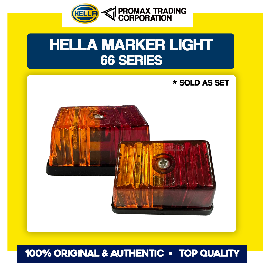 Hella Automotive Lamps Side Marker Light 66 Series Red Amber 12V 24V (2 ...