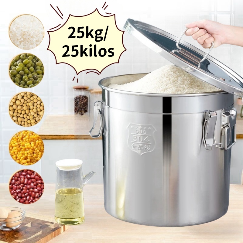 Rice Dispenser 25Kg Cereal Flour Rice Storage Box Airtight Food ...
