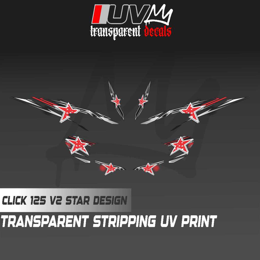 TRANSPARENT VARIO 125 / CLICK 125 STAR DECALS | Shopee Philippines