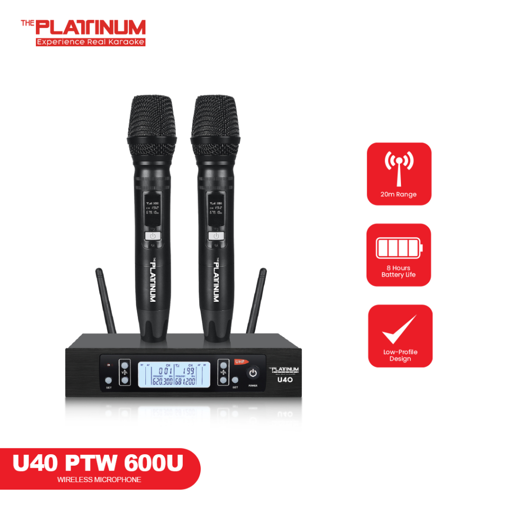 Platinum Karaoke U40 PTW 600U Wireless Microphone | Shopee Philippines