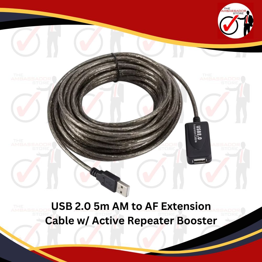 USB 2.0 Active Repeater 5m AM to AF Extension Cable | Shopee Philippines