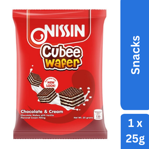 Nissin Cubee Wafer Chocolate & Cream 25g | Shopee Philippines