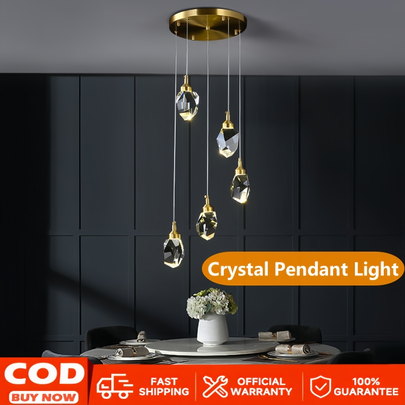Crystal Chandelier Tri color Ceiling Light for Dining Room Modern ...
