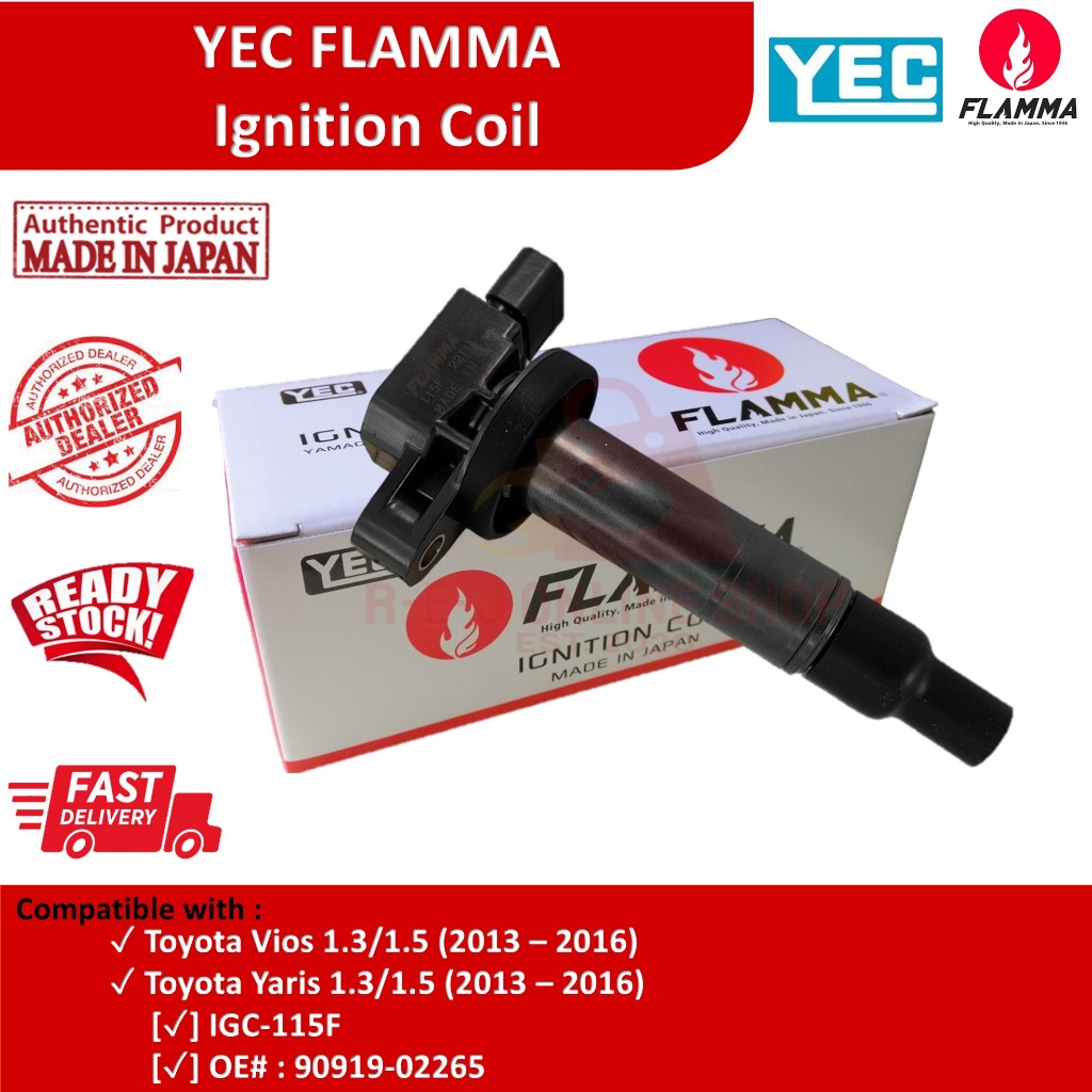 YEC FLAMMA Ignition Coil IGC-115F Toyota Vios/Toyota Yaris 1NZFE/2NZFE ...