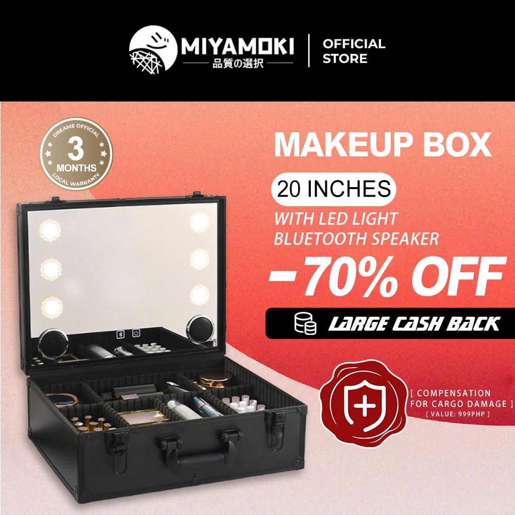 Makeup box makeup artist professional portable large LED light ...