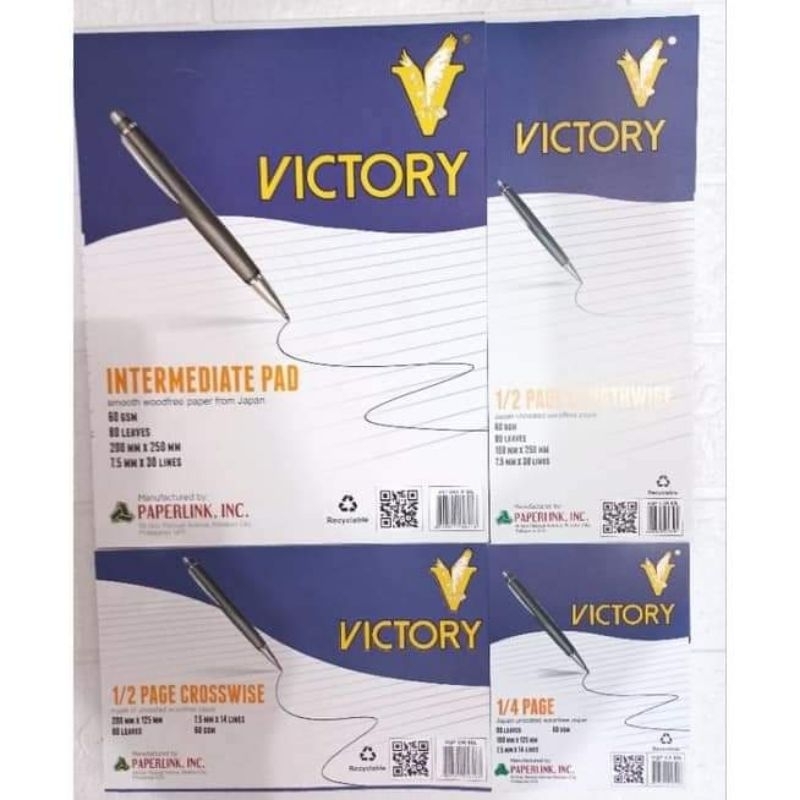 Victory White paper Set [1whole, 1/2 crosswise, 1/2 Lengthwise, 1/4 ...