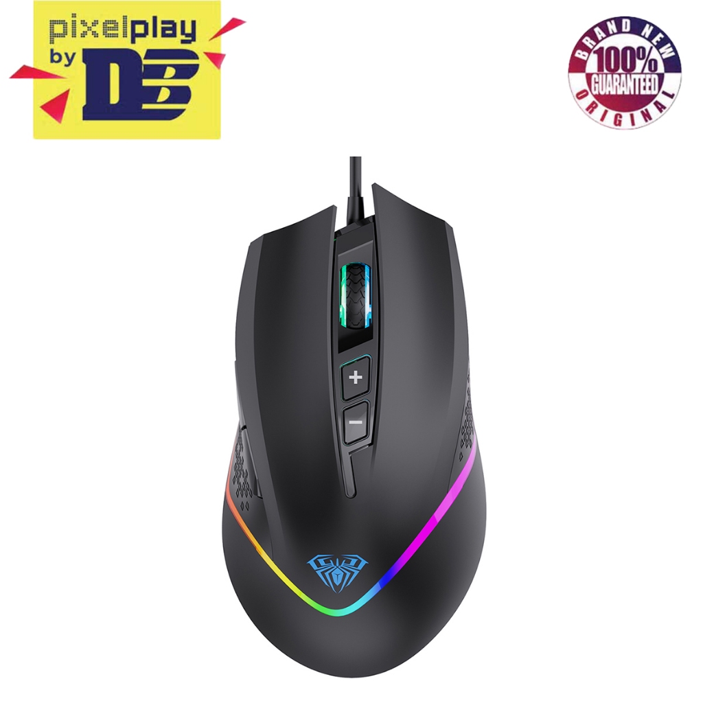 Aula Wind F805 Rainbow Backlit 7-Key Ergonomic Wired Optical Gaming ...