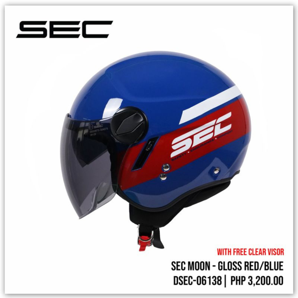 SEC Half Face Helmet for Motorcycle Moon - Brand Gloss/Matte (M-XL ...