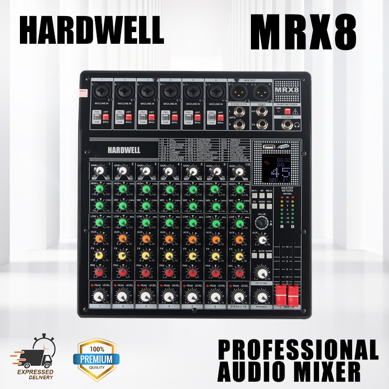 HARDWELL MRX8 professional mixer, 8-channel mixer, built-in Bluetooth ...
