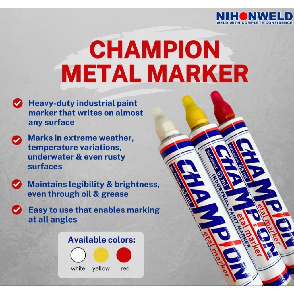 Champion Metal Marker 65 ml Yellow Or White Or Red | Shopee Philippines