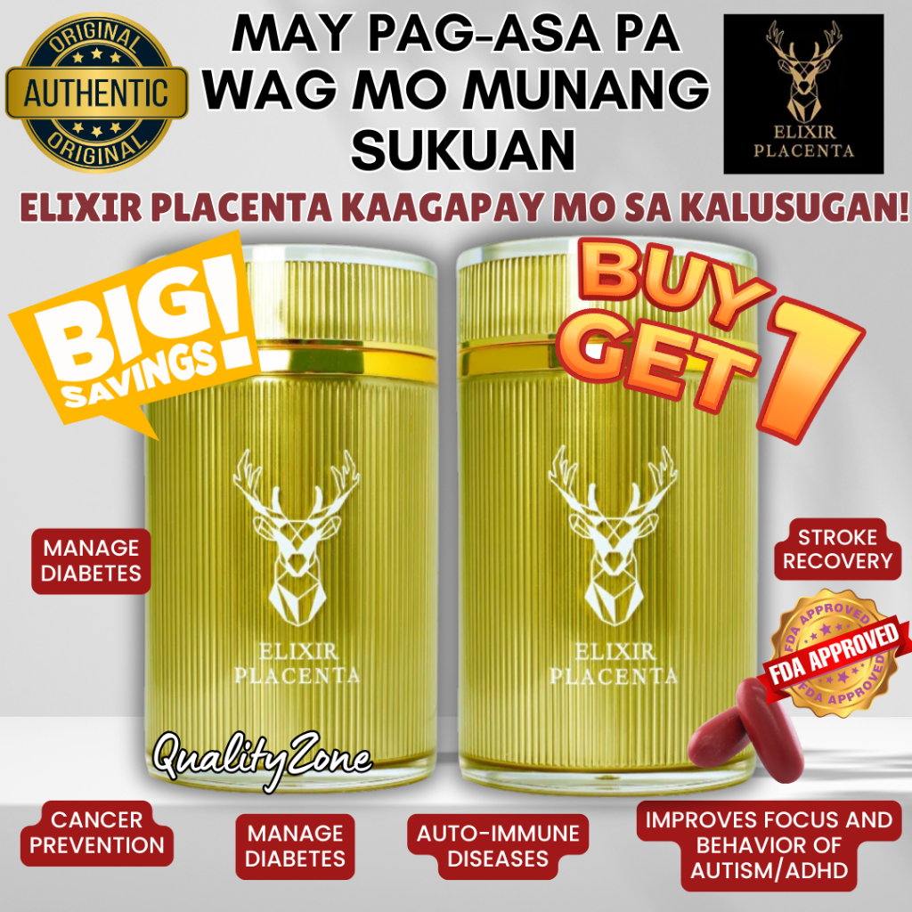 Original GFOXX ELIXIR PLACENTA Stem Cell Therapy Premium 1000mg Softgel ...