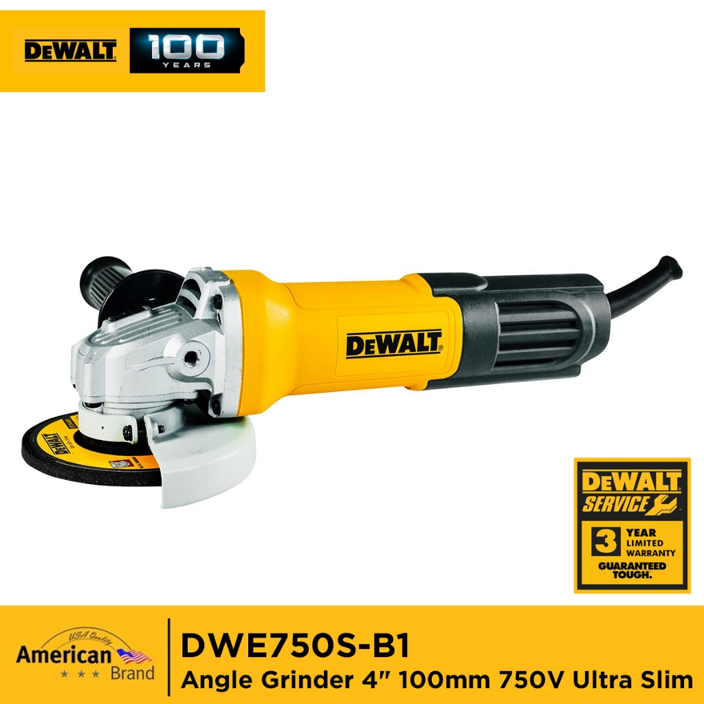 DEWALT DWE750S-B1 Angle Grinder 4" 100mm 750V Ultra Slim | Shopee ...
