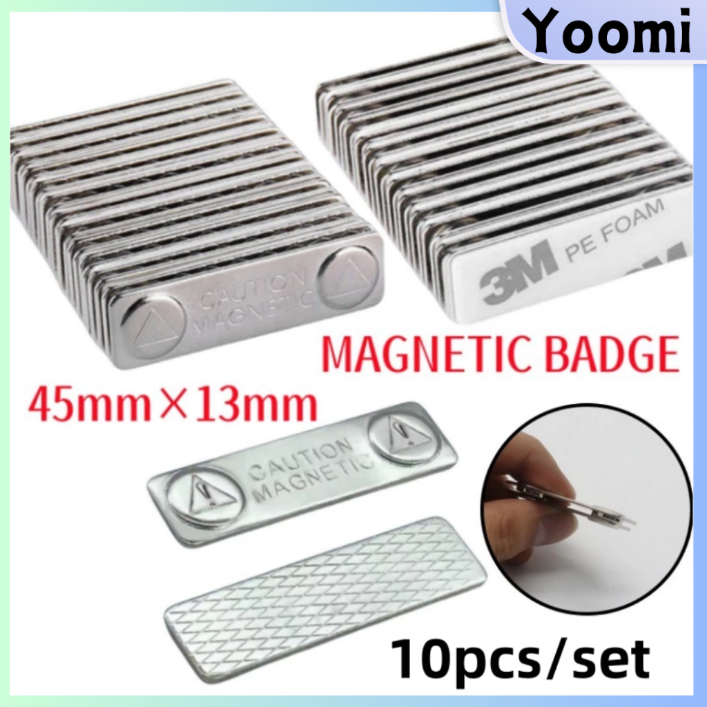 Strong Magnetic Name Tags Badge10pcs Metal Fastener ID Card Durable ...