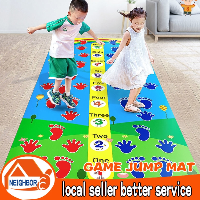 Kids Outdoor Team Play Lattice Jumping Carpet Educational Mat Walk ...
