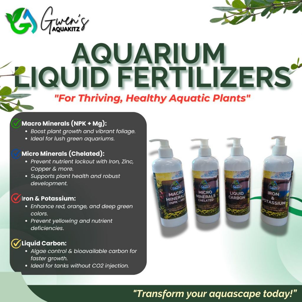 AQUARIUM LIQUID FERTILIZER by Gwen's Aquakitz - Macro, Micro, FE+K ...