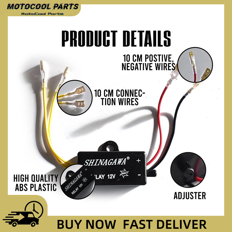SHINAGAWA HORN INTERRUPTER RELAY WITH ADJUSTER 12V UNIVERSAL ...