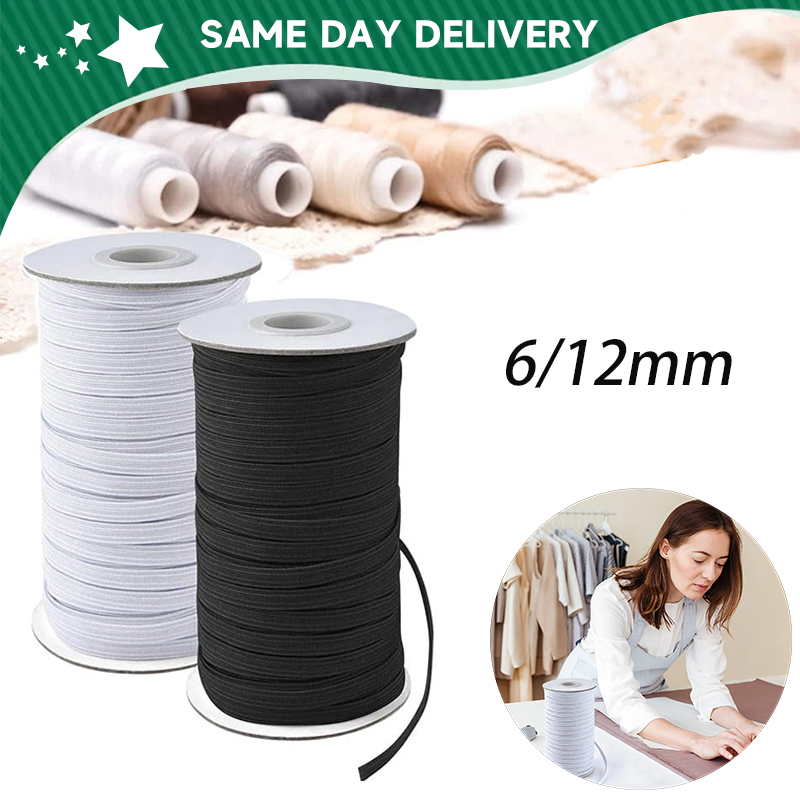 20m/21.8 Yards Elastic Garter for Sewing Dress and Pants Waist 6/12mm ...