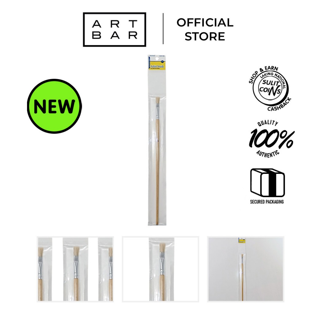 Keep Smiling Bristle Brush Flat #6 Natural Barrel - Art Bar | Shopee ...