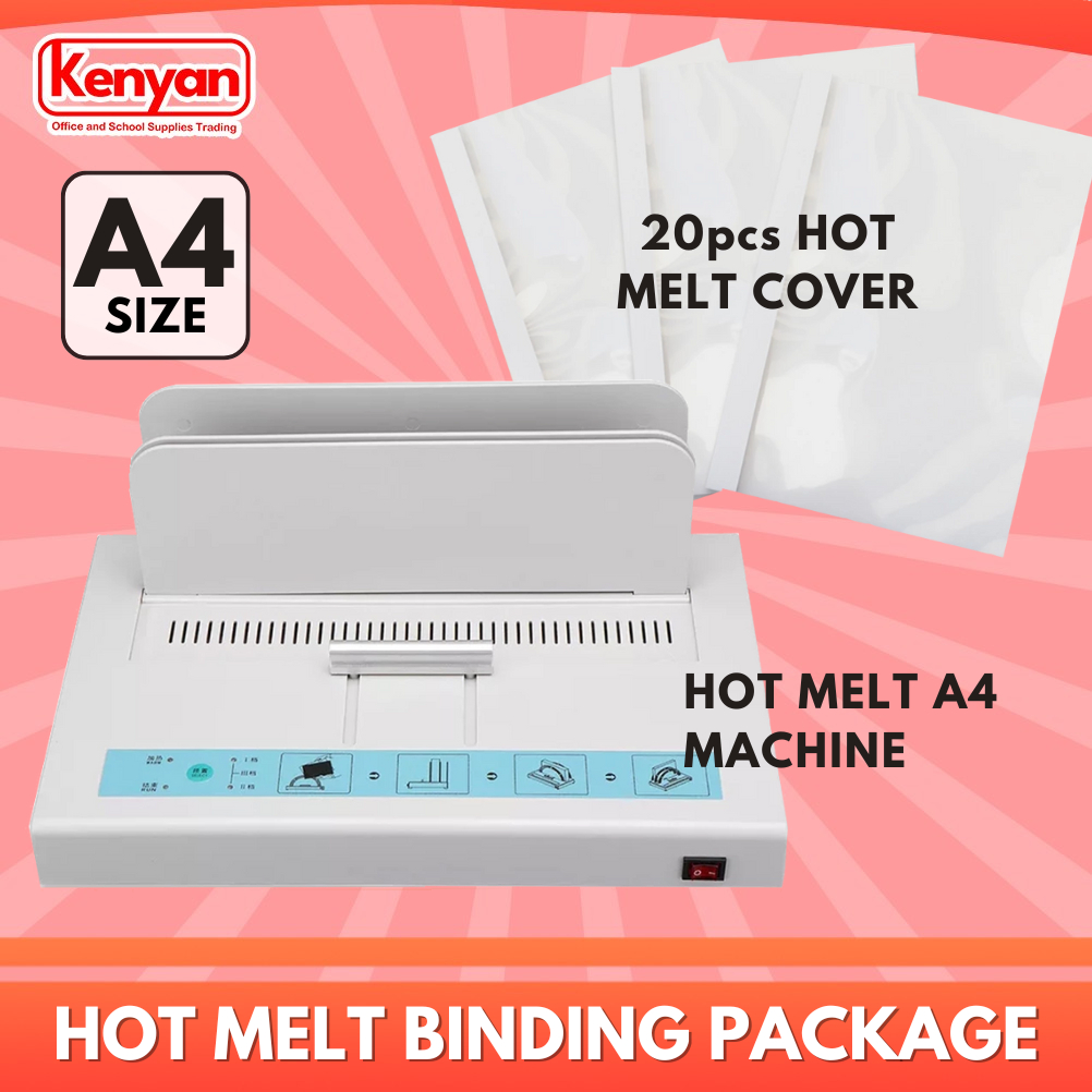 Officom A4 Hot Melt Binding Machine SK-5000 50mm Capacity Adjustable Heating FREE w/ Adhesive ...