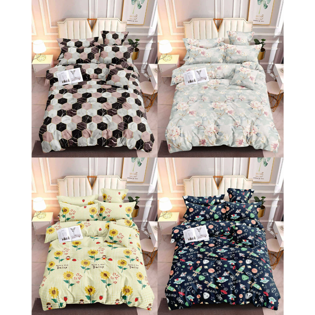 Canadian Cotton 3in1 Fully Garterized Bedsheet Set with 2 Pillowcases ...