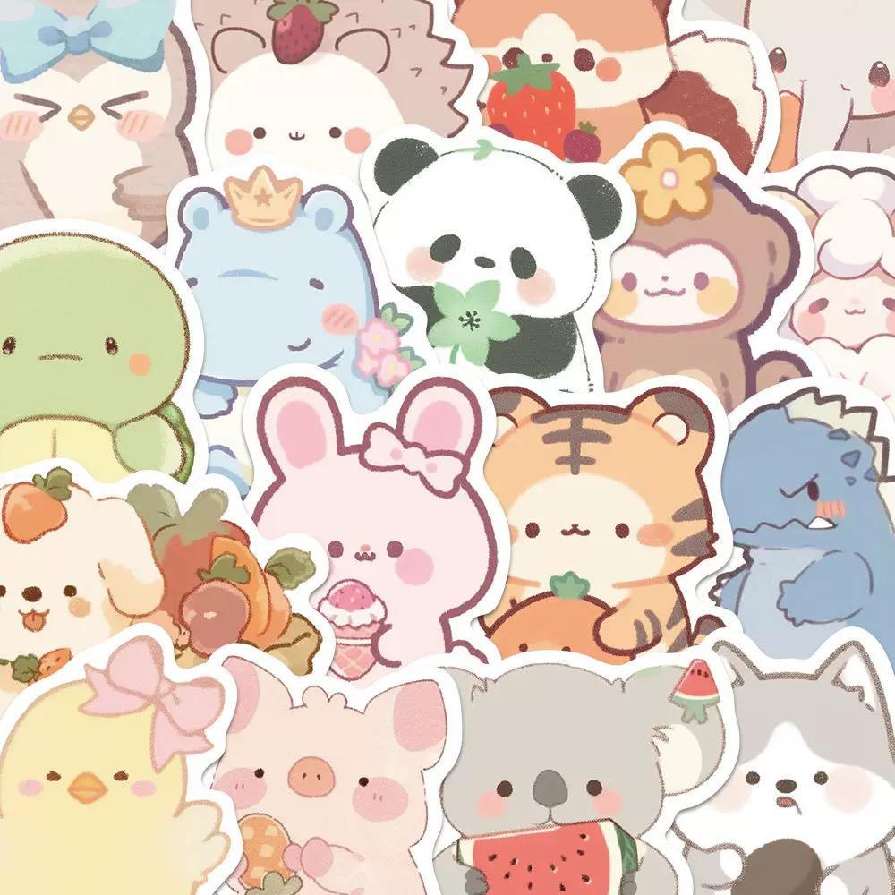 Cute little animal stickers cartoon creative cute high-looking diy ...