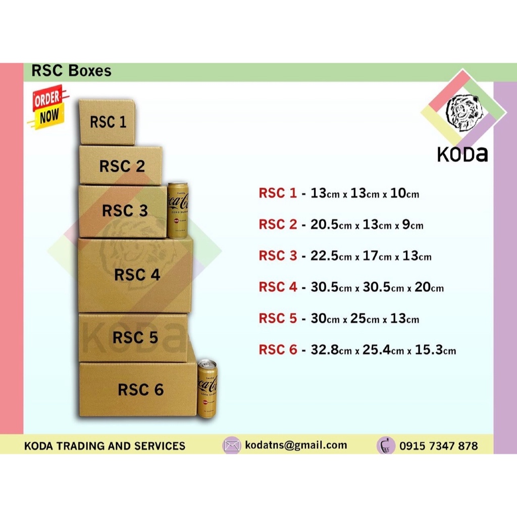 RSC 123456 Corrugated Plain Box Kraft Brown Shipping Christmas ...