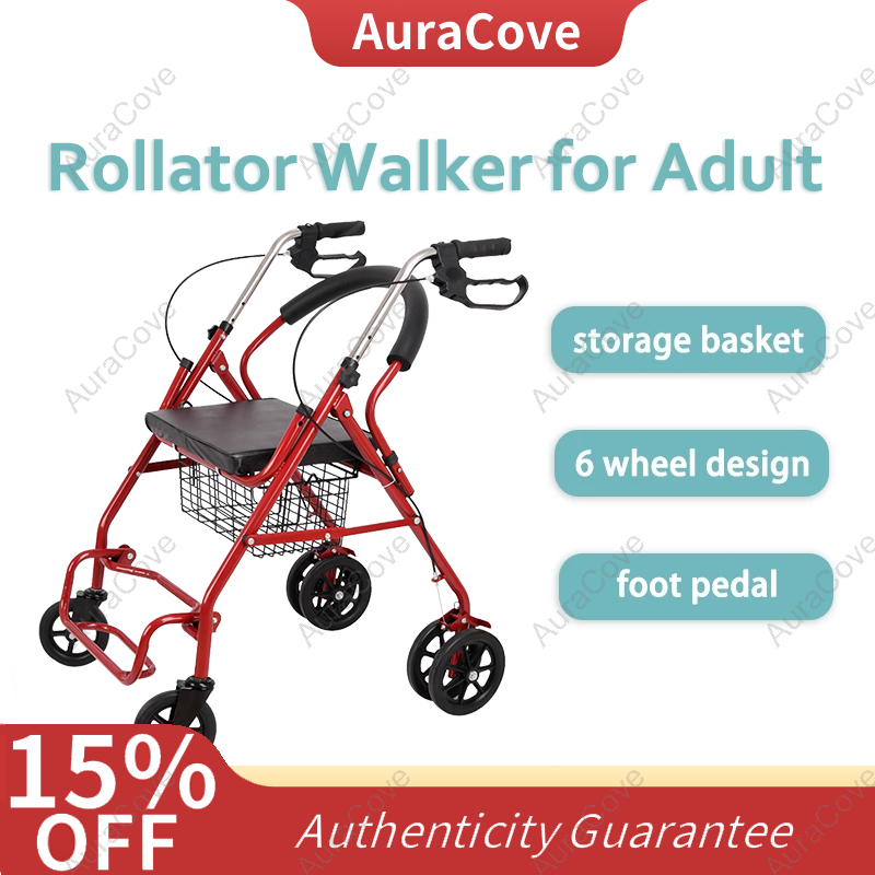 AuraCove Foldable Wheelchair For Adult With Toilet Medical Rollator ...