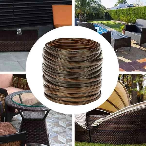Coffee Gradient Flat Synthetic Rattan Weaving Material, Plastic Rattan ...