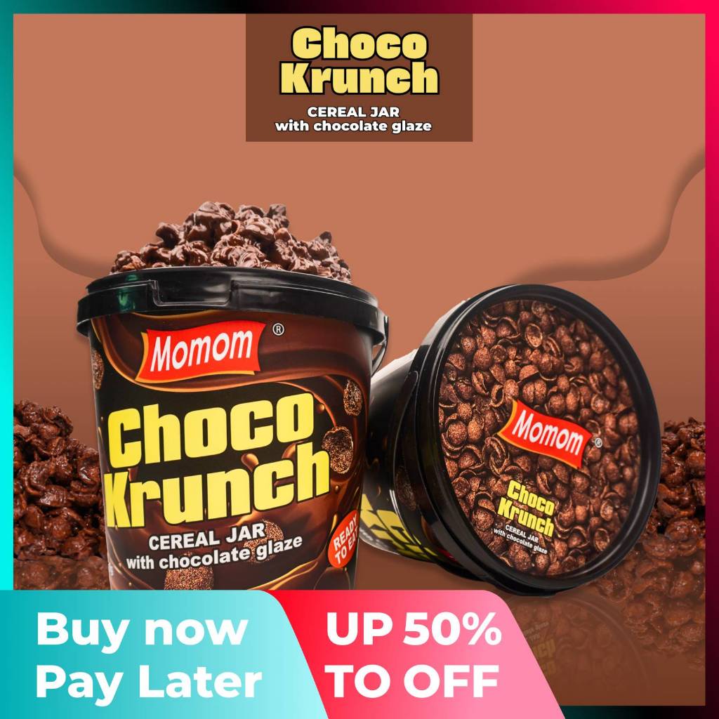 Momom Food Chocolate Krunch, Crunchy Cereal Snack with Chocolate Glazed ...