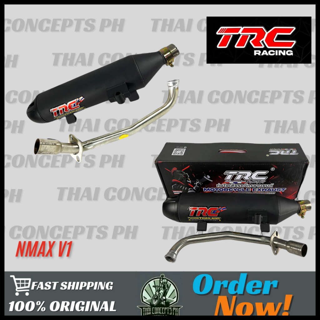 TRC RACING NMAX V1 POWER PIPE MUFFLER EXHAUST WITH REMOVABLE SILENCER ...