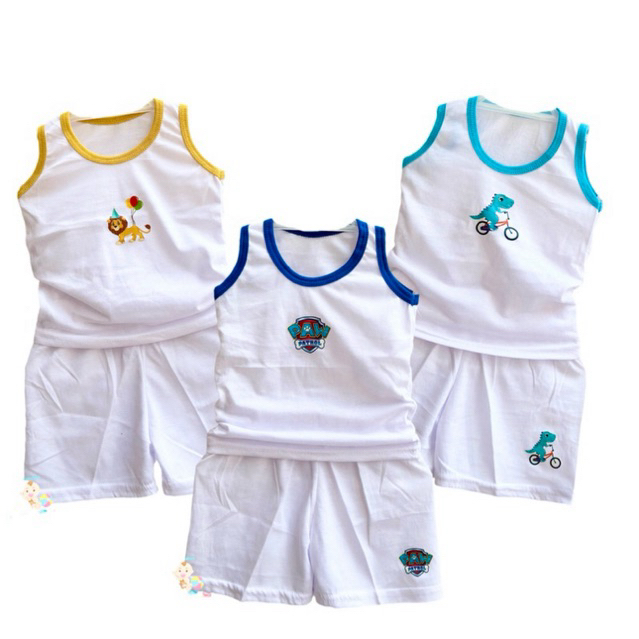 Terno Sando&Short White Spot for Baby/Infant Boy 0-4 Months Cotton ...