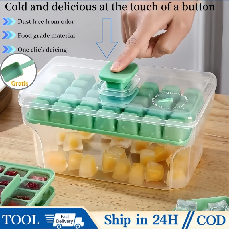 ice cube molder 68 Grid TrayIce cube molds compartment tray with lid ...