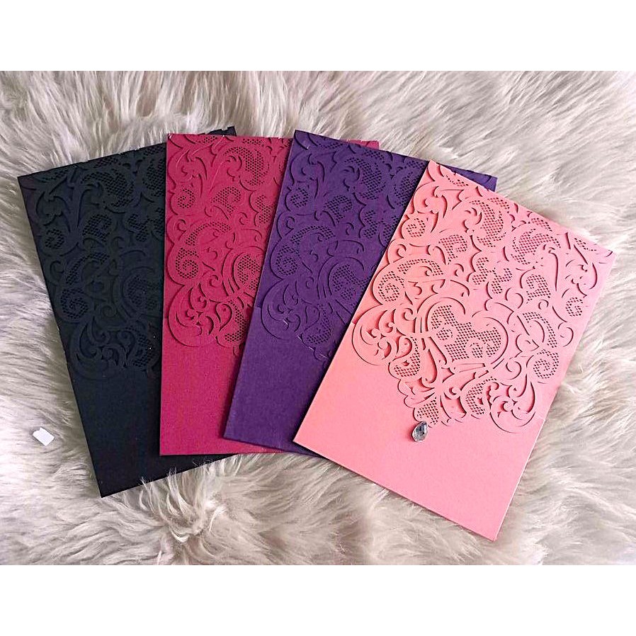 20/30/50/100 set ELEGANT DIAMOND INVITATION CARD COMPLETE SET | Shopee ...