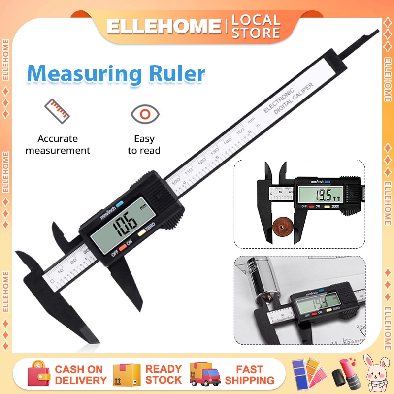 Measuring Ruler Portable Digital Micrometer Caliper Plastic Electronic ...