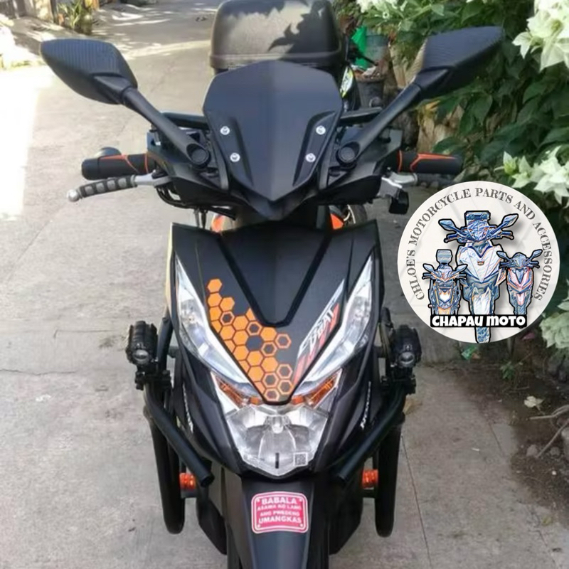 Honda beat fi v1 / v2 / v3 side mirror with bracket visor set | Shopee ...