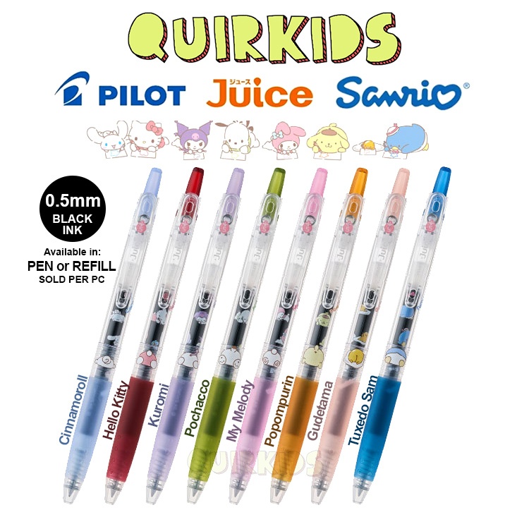 Pilot Juice Sanrio Edition 0.5mm Cinnamoroll Hello Kitty Gudetama ...