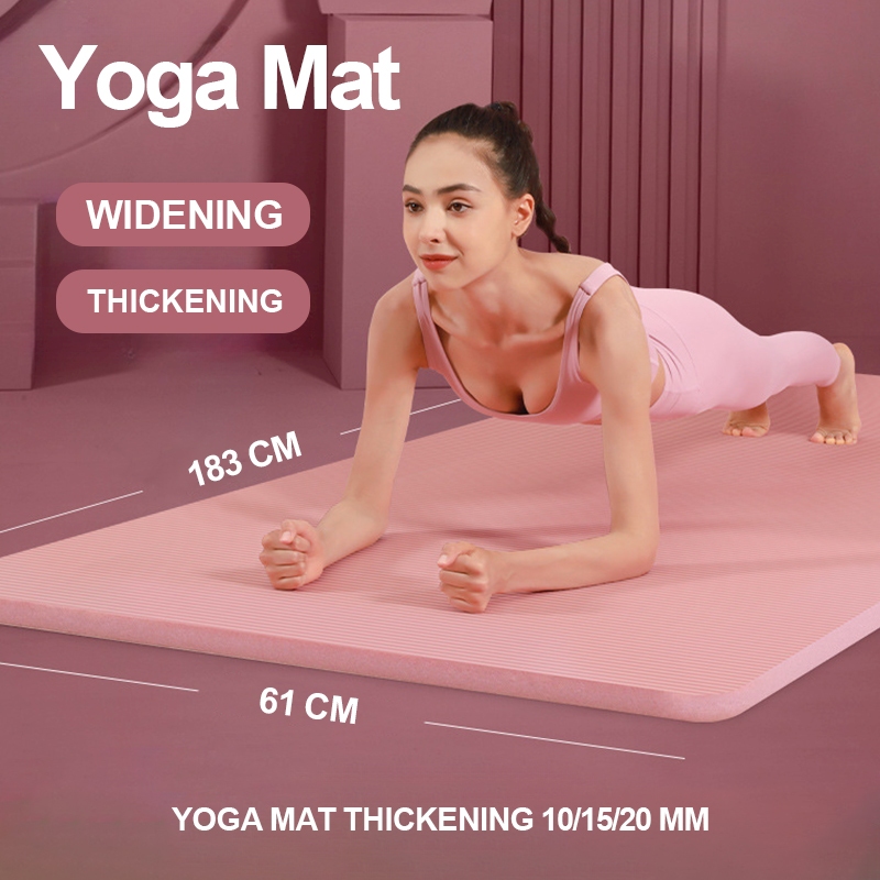 Yoga Mat Non Slip Thickened & Soft Comfortable for Exercise Fitness Mat ...