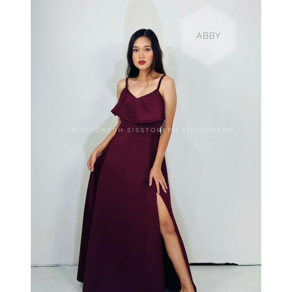 ABBY W/SLIT STYLE DRESS NEOPRENE | Shopee Philippines