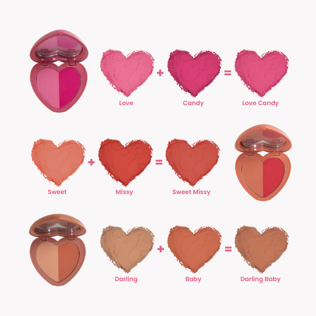 Chu Chu Beauty Heart Blush Duo | Shopee Philippines