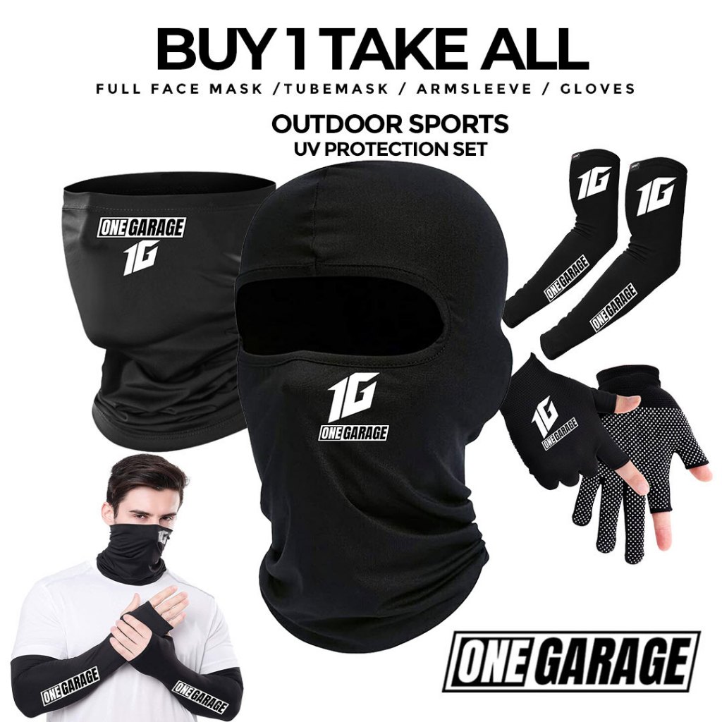 Buy 1 Get 3 Balaclava + Tube Masks + UV Protection Arm Sleeves + Anti ...