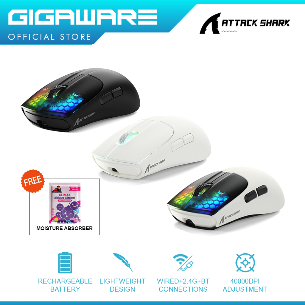 Attack Shark X5 Wireless Gaming Mouse Tri-Mode 2.4G USB-C Wired ...