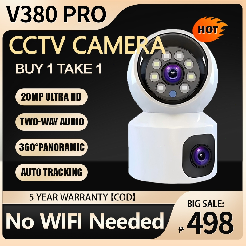 V380 PRO CCTV CAMERA No Wifi Needed BUY 1 TAKE 1 Dual Lens Outdoor Waterproof Night Vision ...