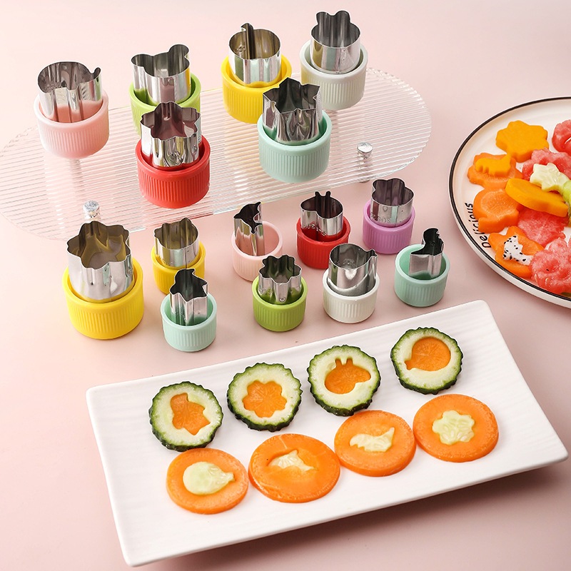 9pcs Baby Fruit Vegetable Cookie Sandwich Cutter Shaper Molder (BLW ...